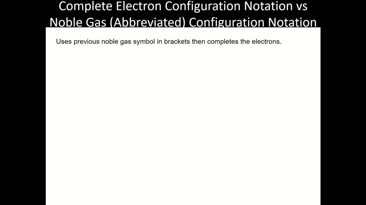 Chem 105 - 6-10 Abbreviated Electron Configuration Notation
