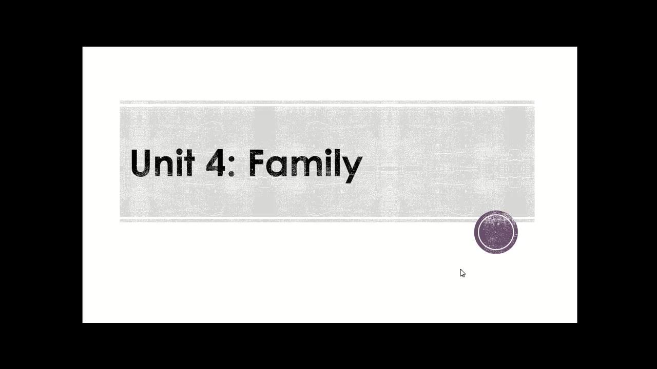 Unit 4 Family