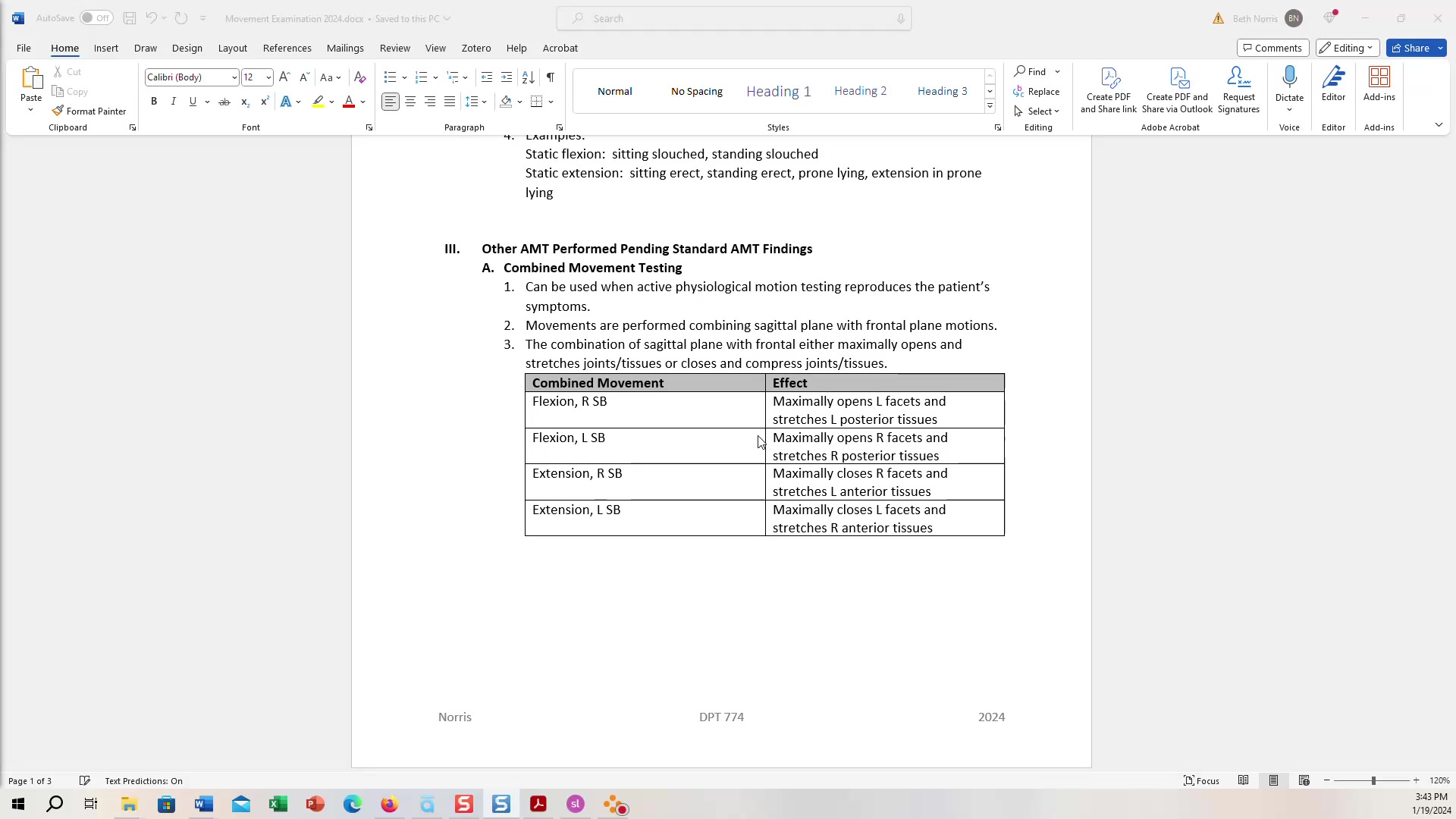 Spine Movement Exam: Combined Movement Testing, Movement System ...
